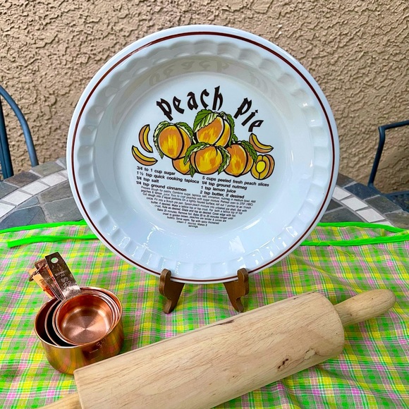 Hankook | Kitchen | Vintage Peach Pie Plate Hankook Bakeware Peach Pie ...